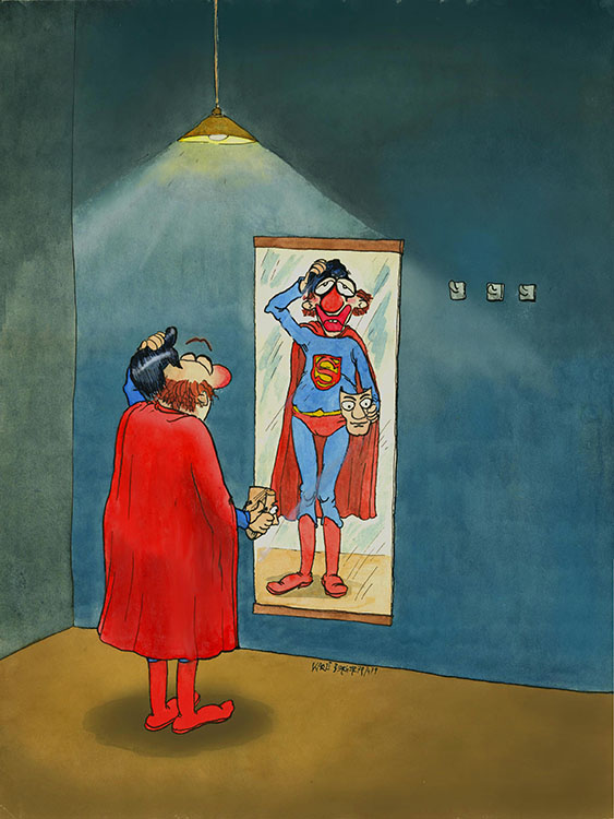 Wenn wir das Kostüm ablegen - Karl Berger Cartoons